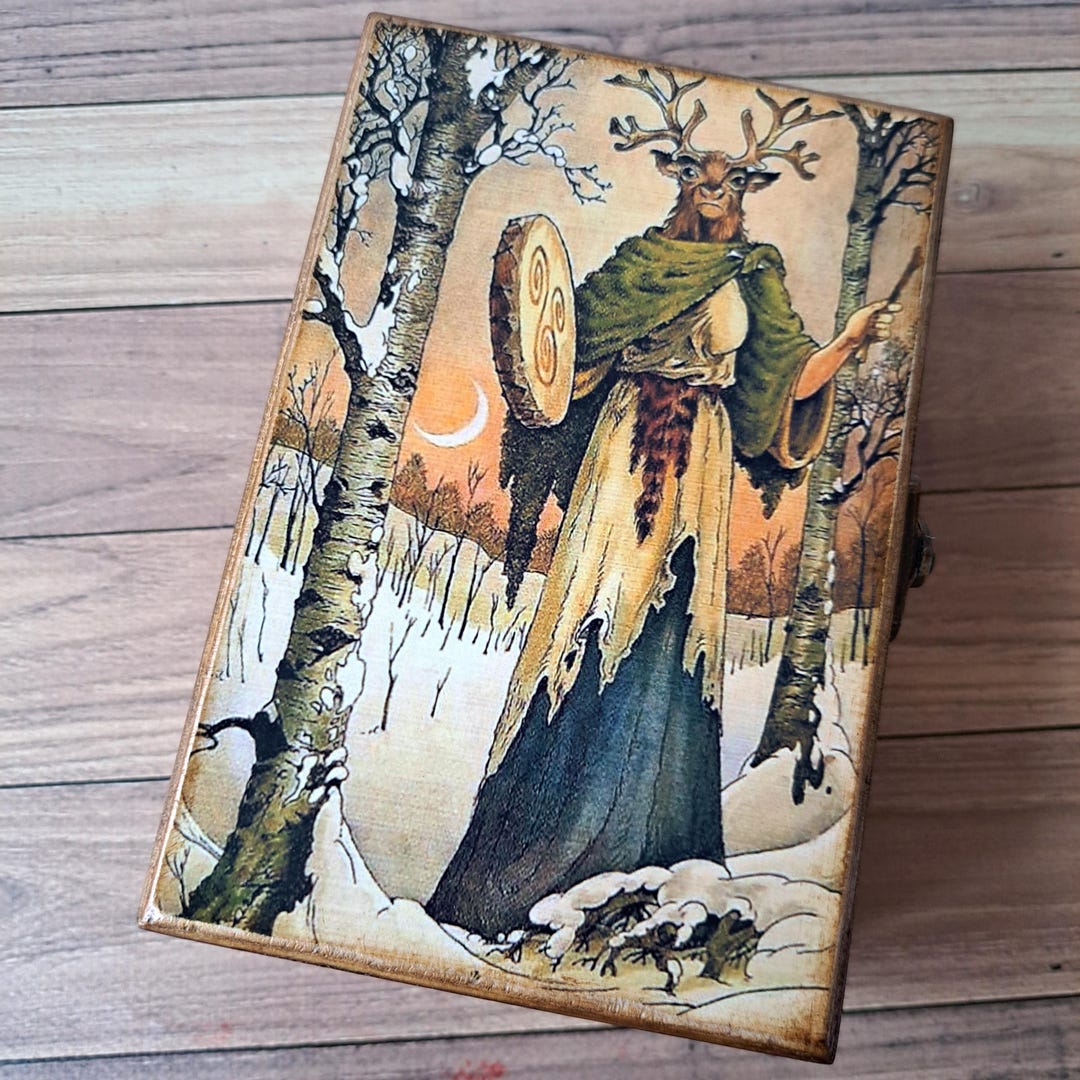 Personalized Tarot Card Box Wildwood Tarot Wooden Keepsake Box ...
