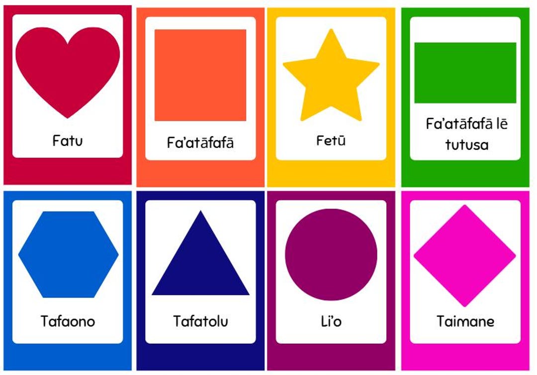 Samoan Basic Language: Shapes and Colours Foliga O Mea Ma Ona Lanu - Etsy