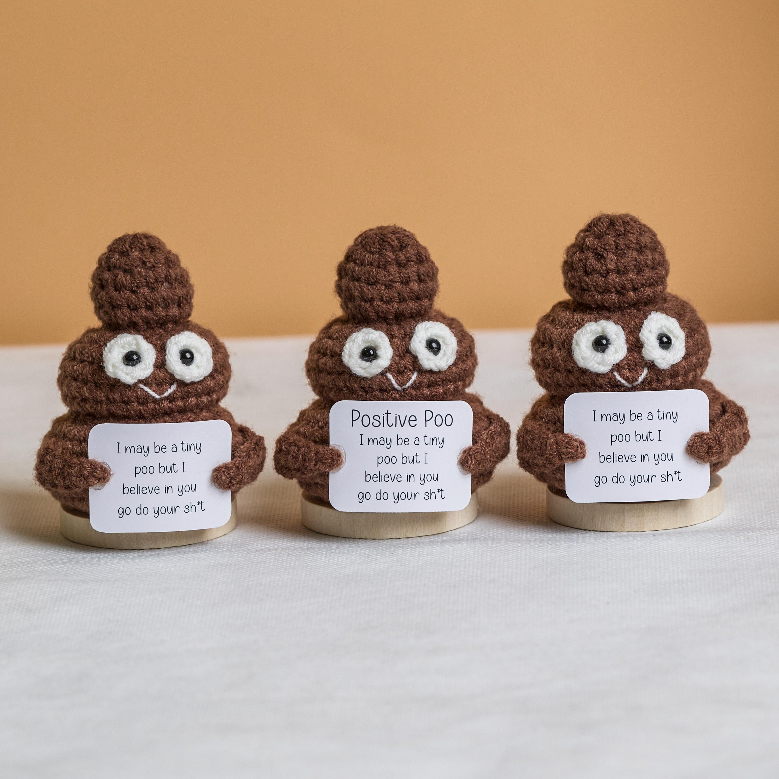 Positive Poo Crocheted, Handmade Funny Gift for Friend, Cute Office ...