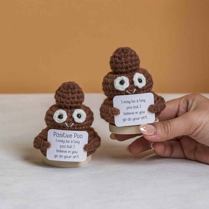 Positive Poo Crochet, Christmas Crochet Decor, Handmade Funny Gift for ...