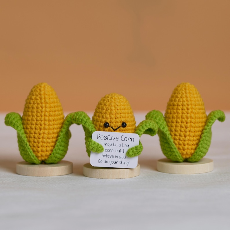 Handmade Crochet Positive Corn, 1PCS Emotional Support Gift, Back to ...