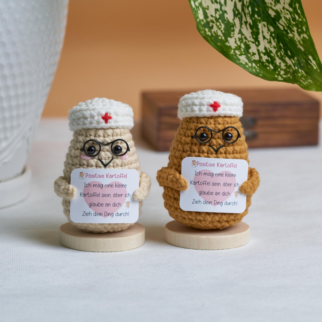 Handmade Nurse Potato Crochet, Crocheted Potato Plush, Emotional ...