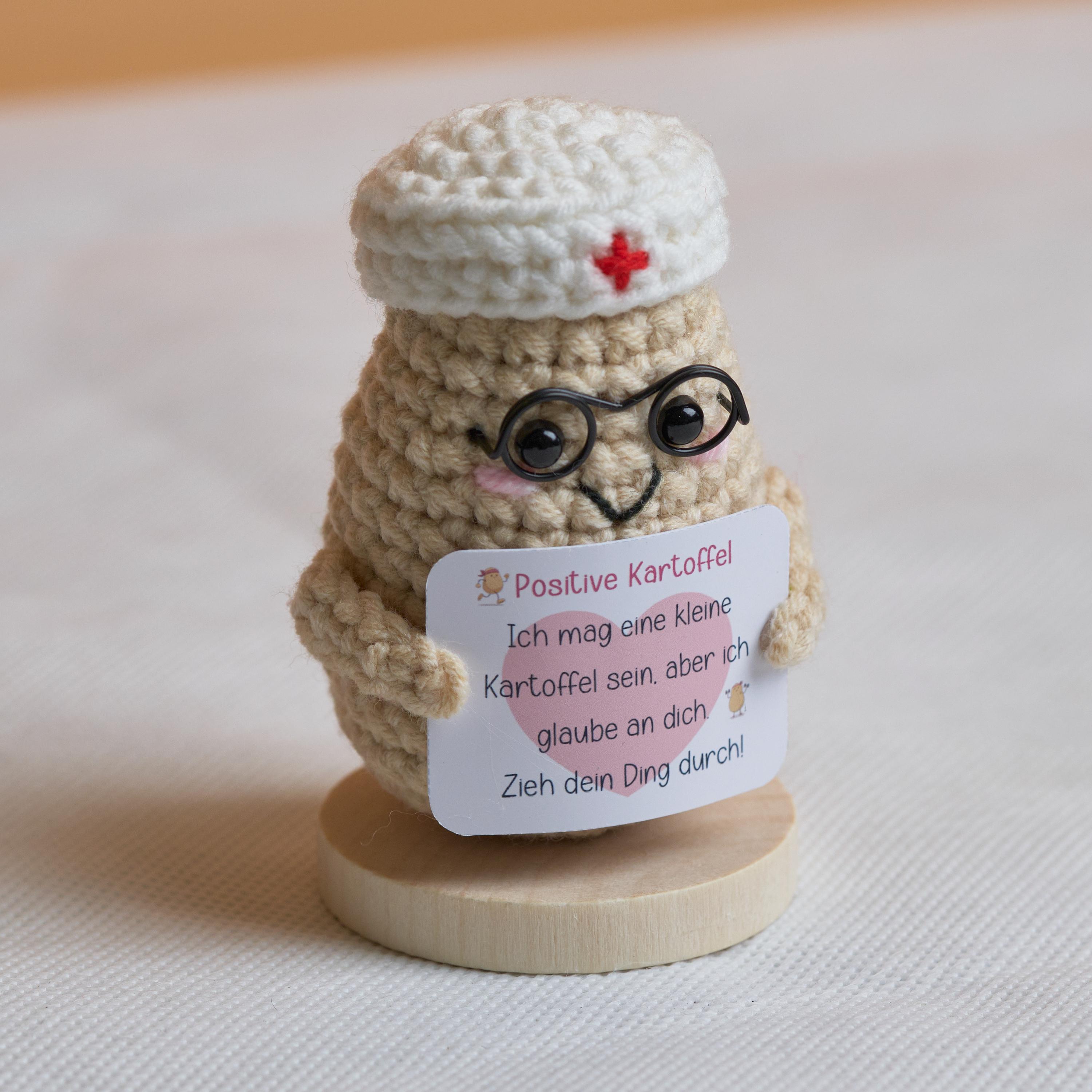 Handmade Nurse Crochet Potato, Crocheted Potato Plush, Emotional ...