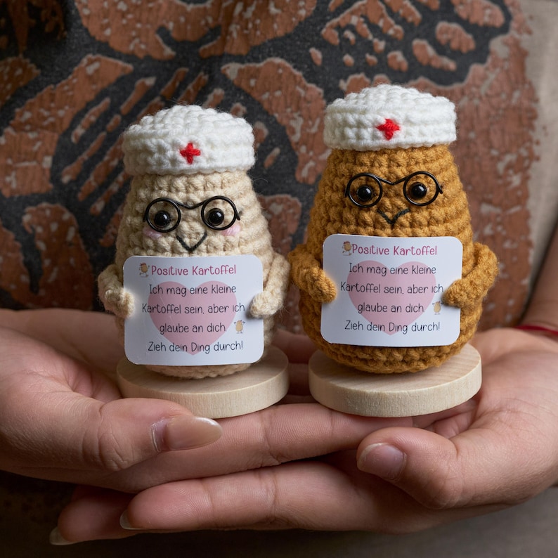 Handmade Nurse Crochet Potato, Crocheted Potato Plush, Emotional ...