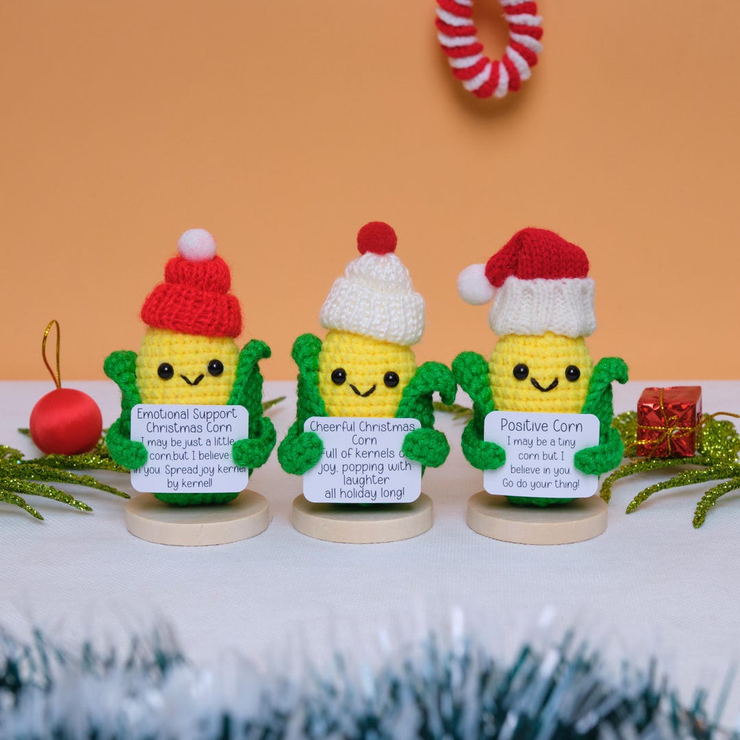 Handmade Crochet Positive Corn Christmas, Christmas Corn, Positive Corn ...
