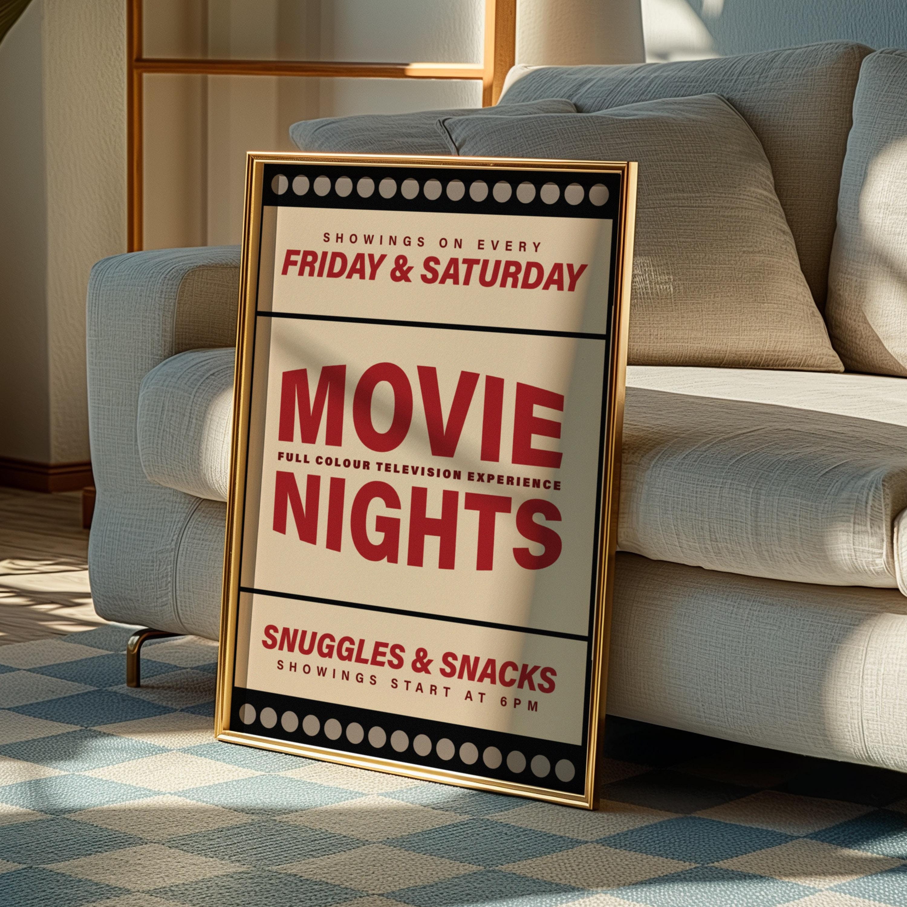 Retro Movie Night Poster Bundle Vintage Classic Film Posters Retro ...
