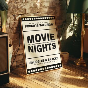 Retro Movie Night Poster Bundle Vintage Classic Film Posters Retro ...