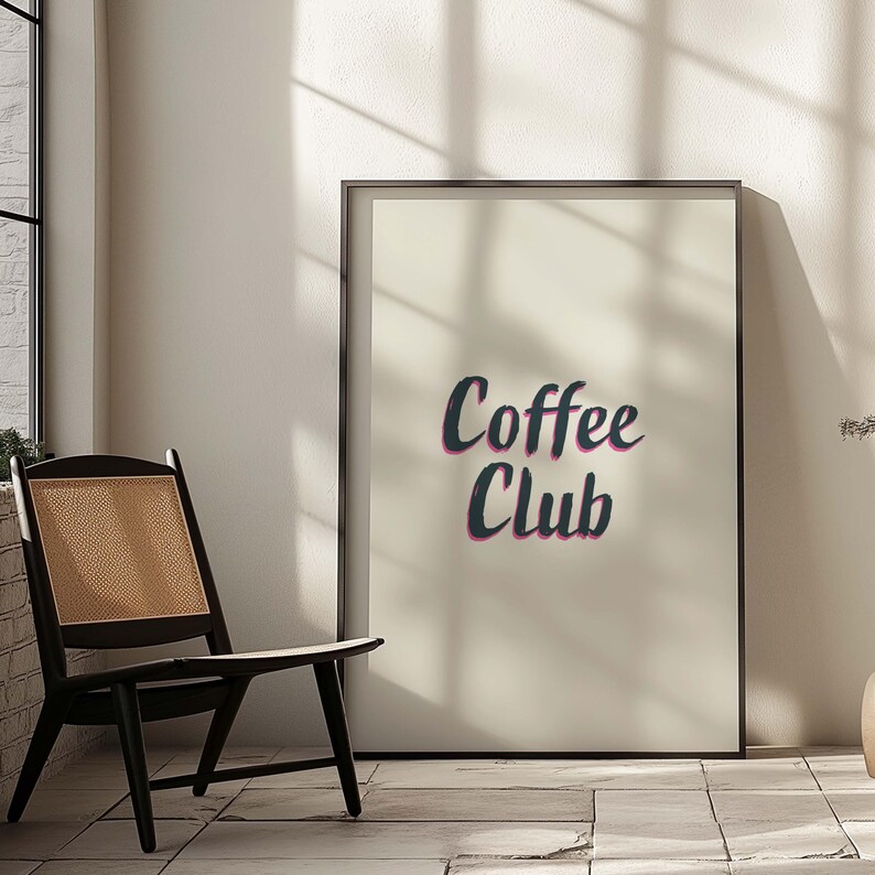 Coffee Club Poster Wall Art, A1 A2 A3 A4 A5 A6 Coffee Lover Decor ...