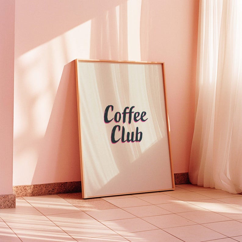 Coffee Club Poster Wall Art, A1 A2 A3 A4 A5 A6 Coffee Lover Decor ...