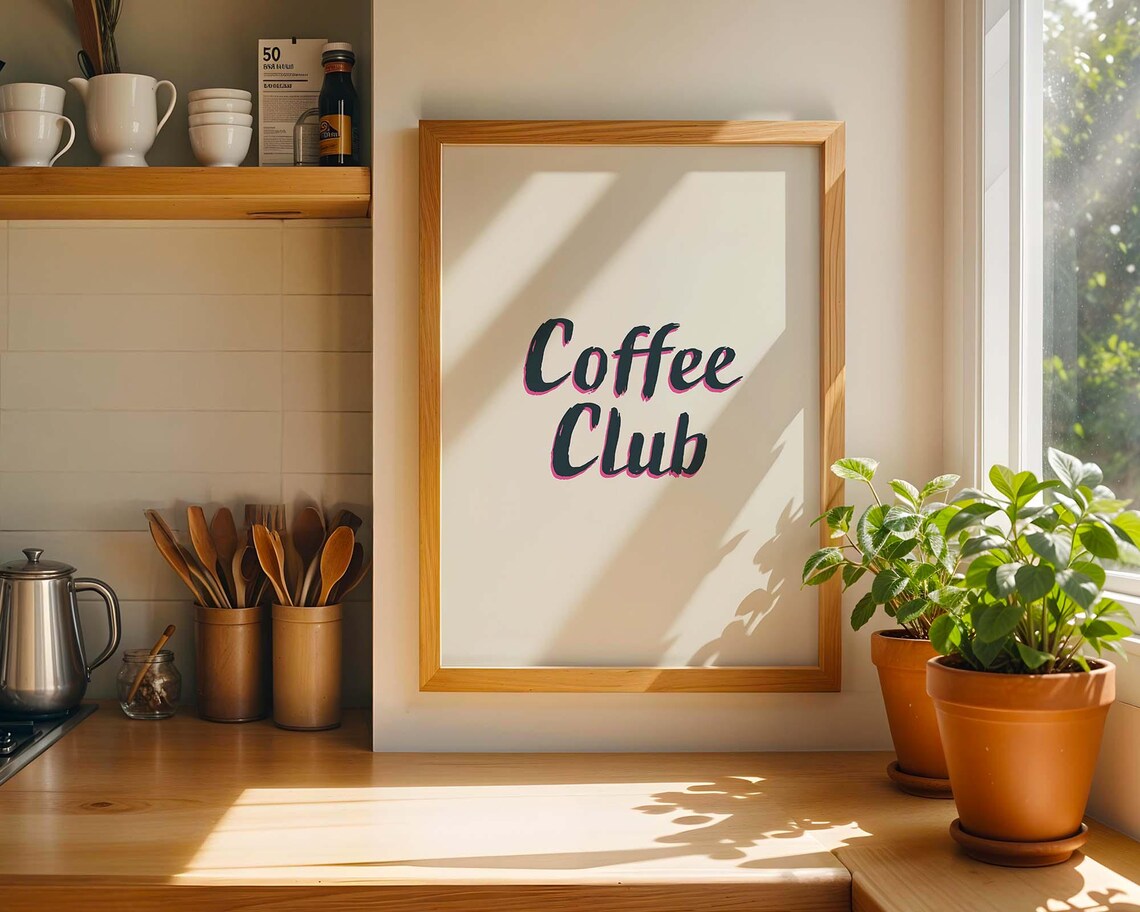 Coffee Club Poster Wall Art, A1 A2 A3 A4 A5 A6 Coffee Lover Decor ...