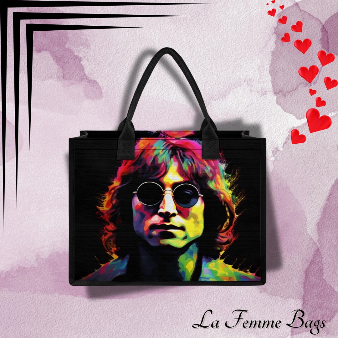John Lennon Handbag, Pop Art Handbag, Rock Music Tote Bag, Beatles ...