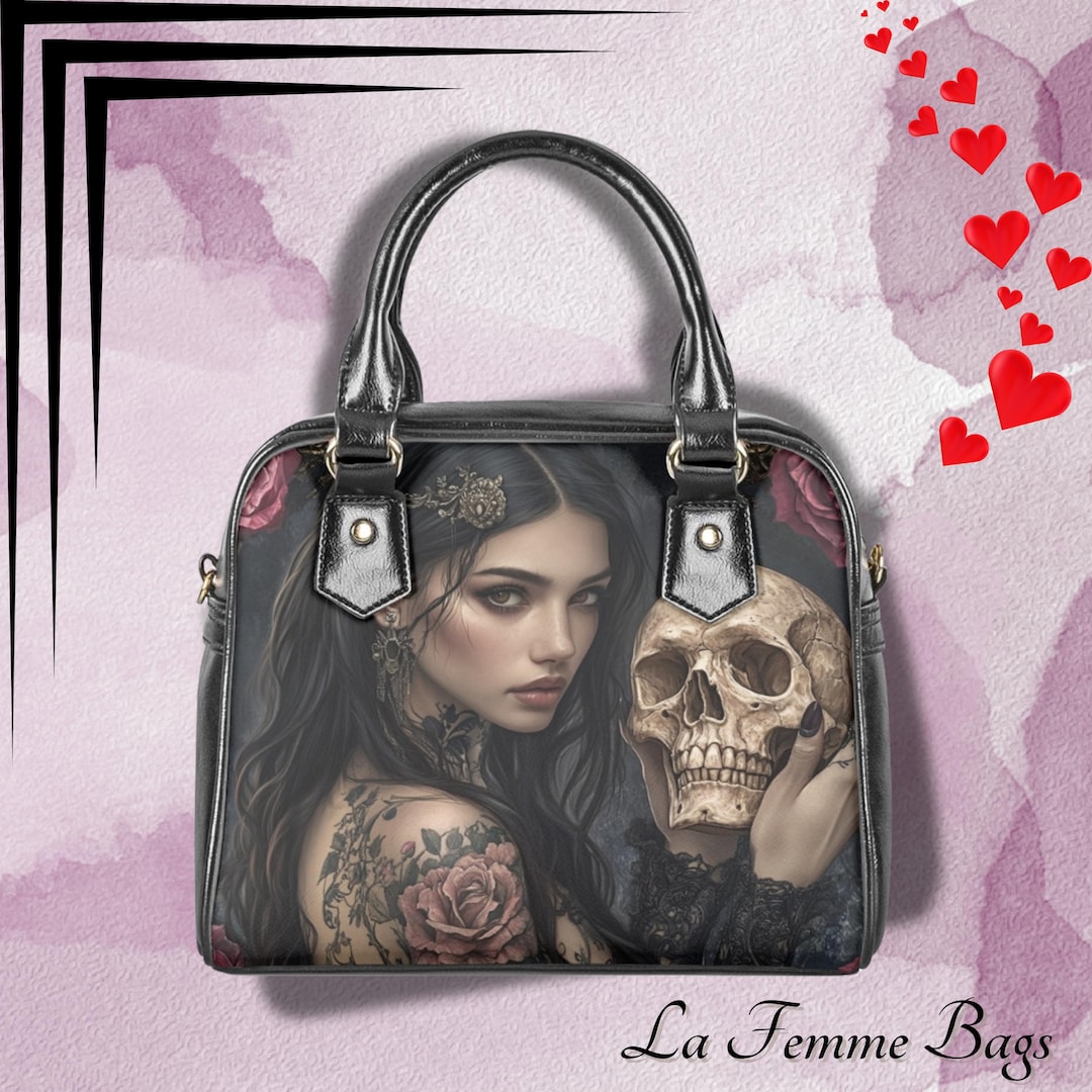 Gothic Handbag, Dark Aesthetic Bag, Skull Handbag, Gothic Style Purse ...