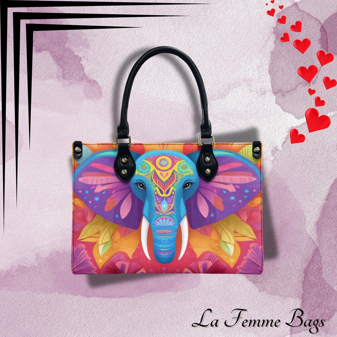 Elephant Pattern Handbag, Elephant Handbag, Animal Print Bag, Boho ...