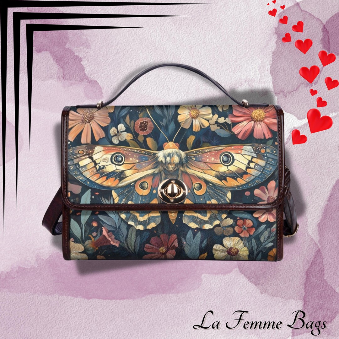 Gothic Moth Dark Academia Satchel Bag, Gothic Moth Handbag, Cottagecore ...