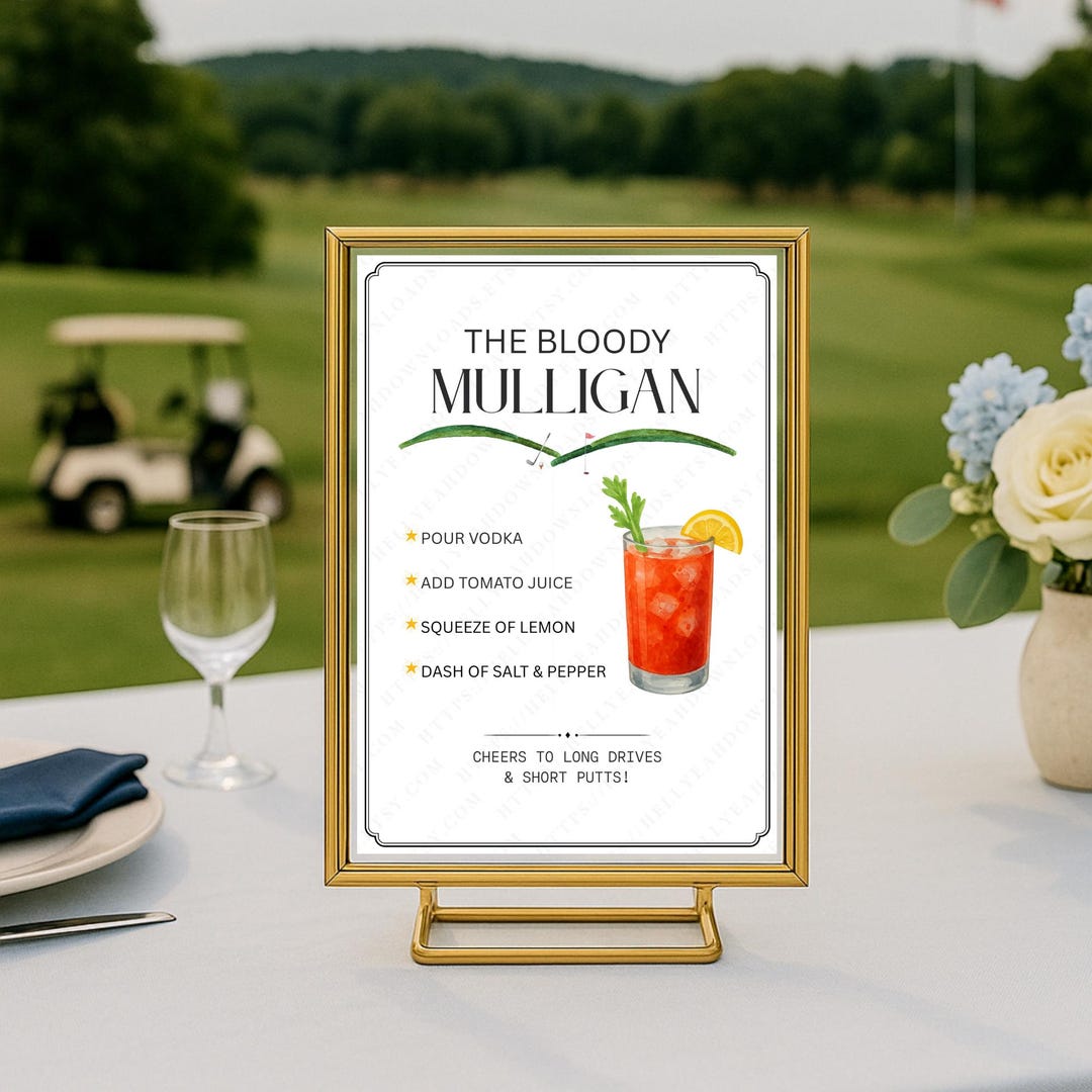 The Bloody MULLIGAN DIY Morning Tee Time GOLF Party Decor, Signature ...