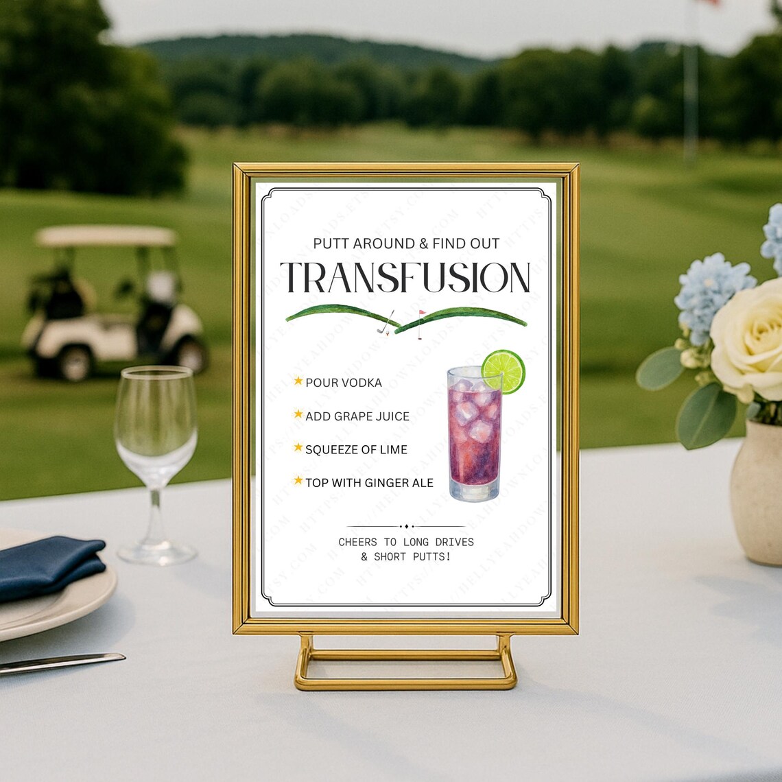 Putt Around and Find Out Transfusion DIY Cocktail Station, Printable ...