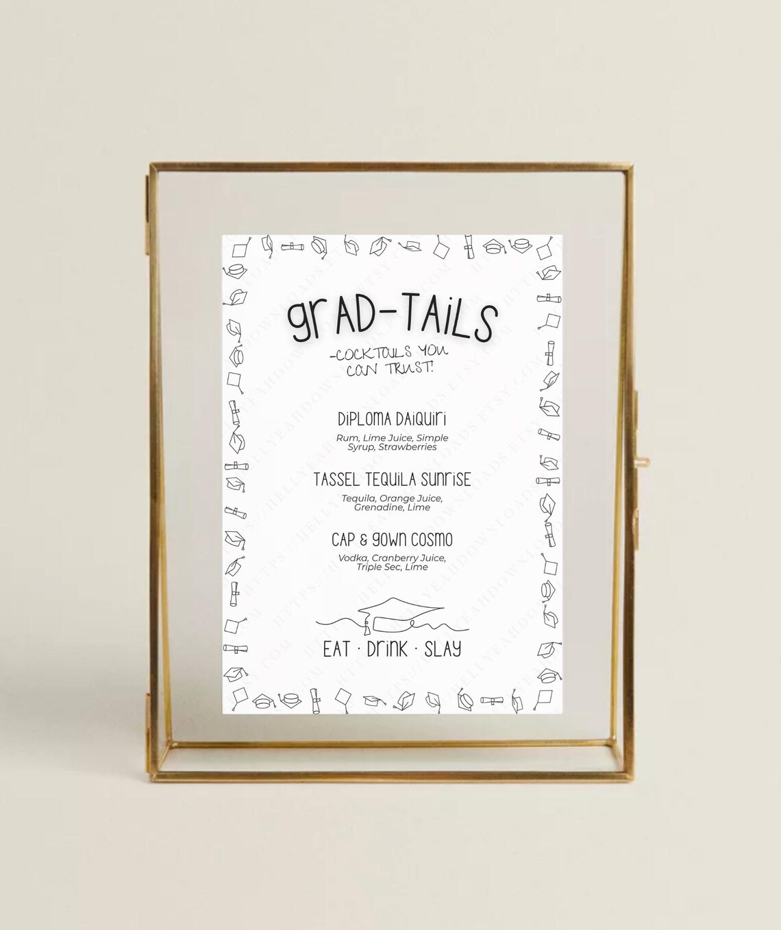 Grad-tails GRAD Cocktail Drinks, Eat Drink Slay Girly Graduation Drink ...
