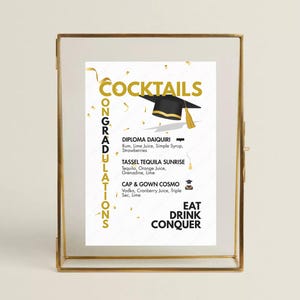 Congradulations COCKTAIL Bar Menu, Printable Cocktail Sign for ...