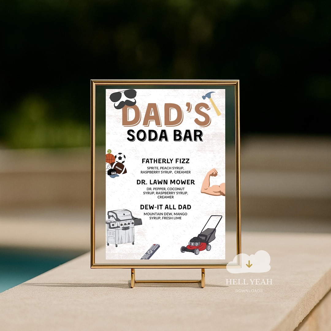 DAD'S SODA Bar Editable Template, Customizable Canva Father’s Day Soda ...