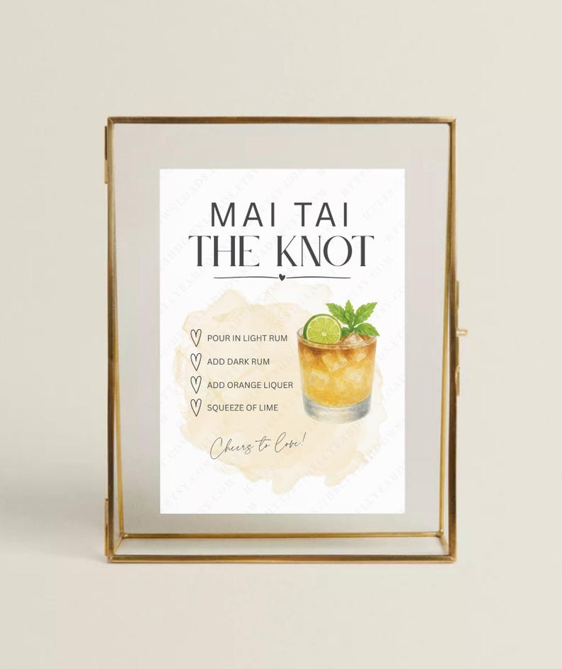 MAI TAI the Knot Table Decor, Tropical Cocktail Station for Aesthetic ...