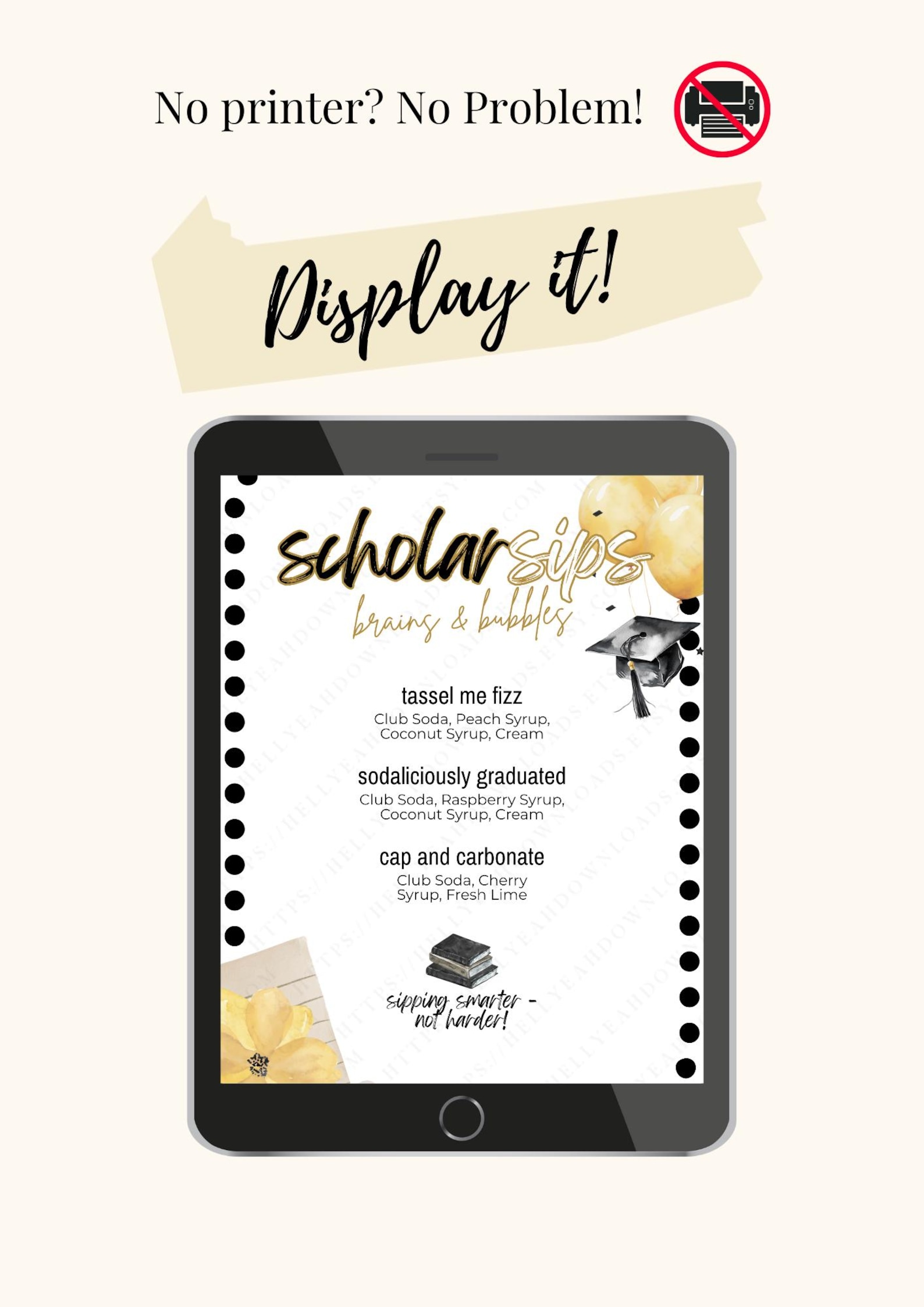 Scholar Sips Brains and Bubbles DIY SODA BAR, Soda Pop Menu Download ...