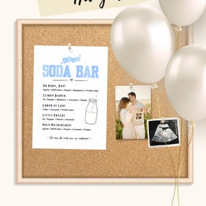 BABY BOY Soda Bar Menu Template, Baby-themed Drink Bar, Customizable ...
