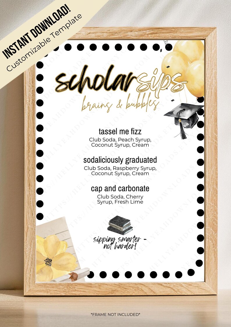 Scholar Sips Brains and Bubbles DIY SODA BAR, Soda Pop Menu Download ...