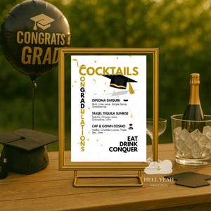 Congradulations COCKTAIL Bar Menu, Printable Cocktail Sign for ...