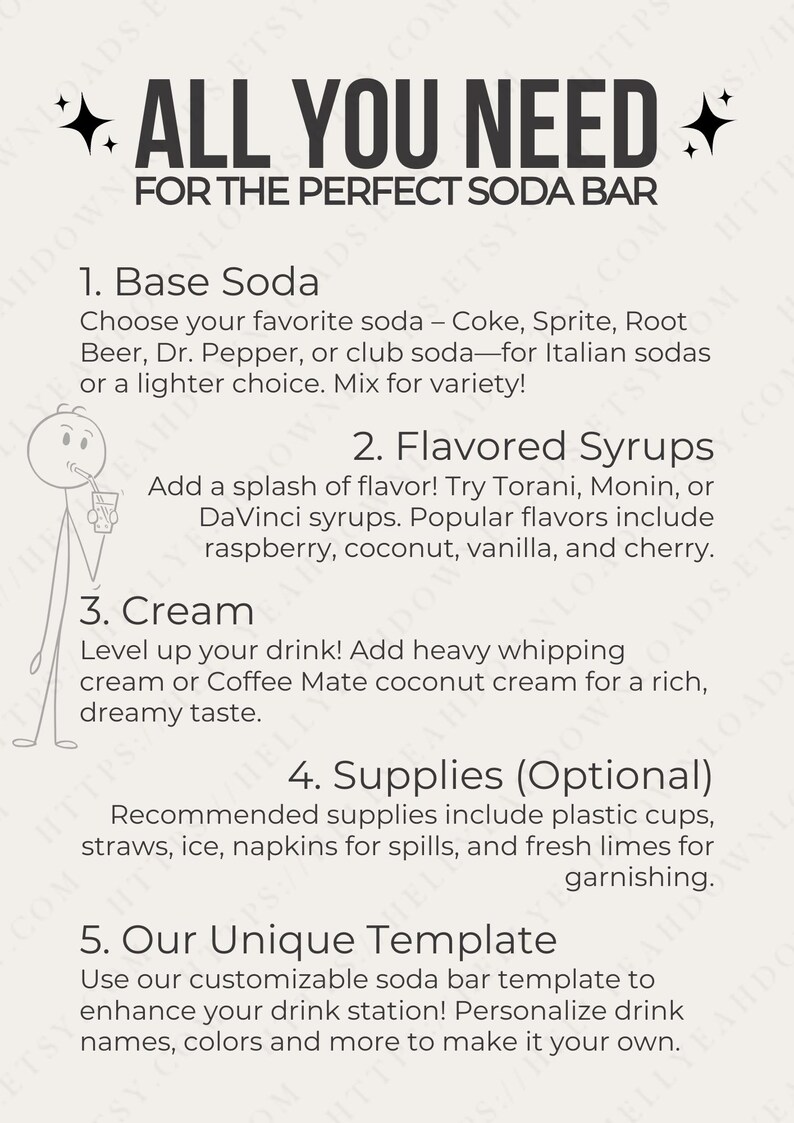 BABY GIRL Soda Bar Menu Template, Pink Baby-themed Drink Names, Baby ...