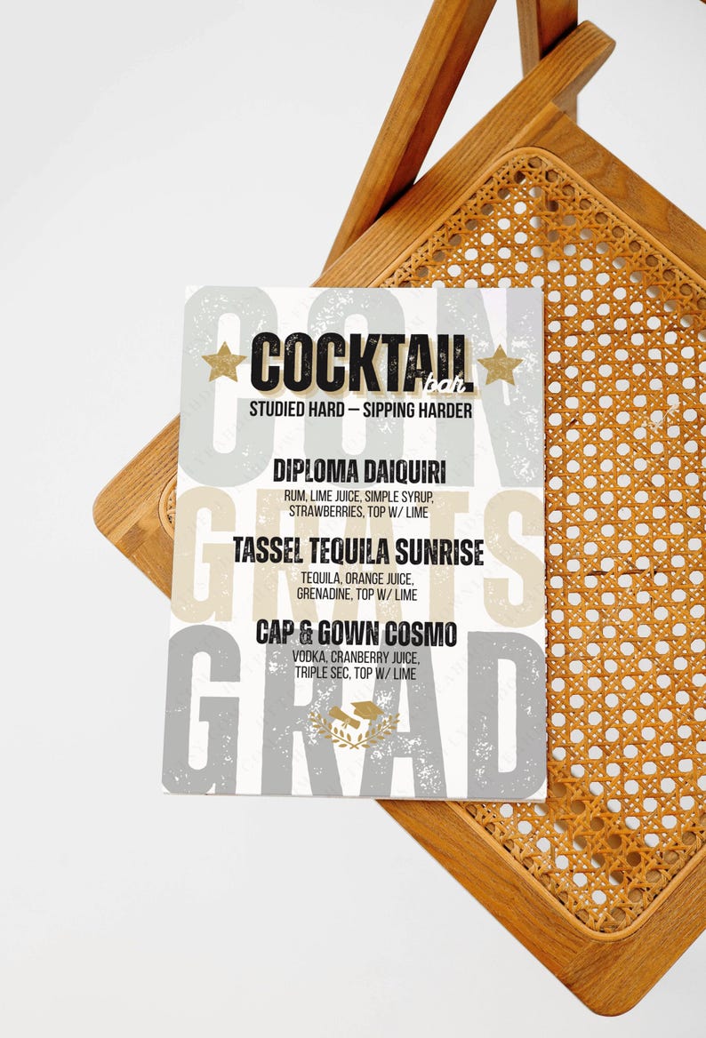 CONGRATS GRAD Cocktail Bar Sign for Graduate, Bold Graduation Event ...