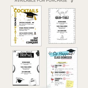 SCHOLAR SIPS – Brains and Booze Cocktail DIY Bar, Menu for Graduation ...