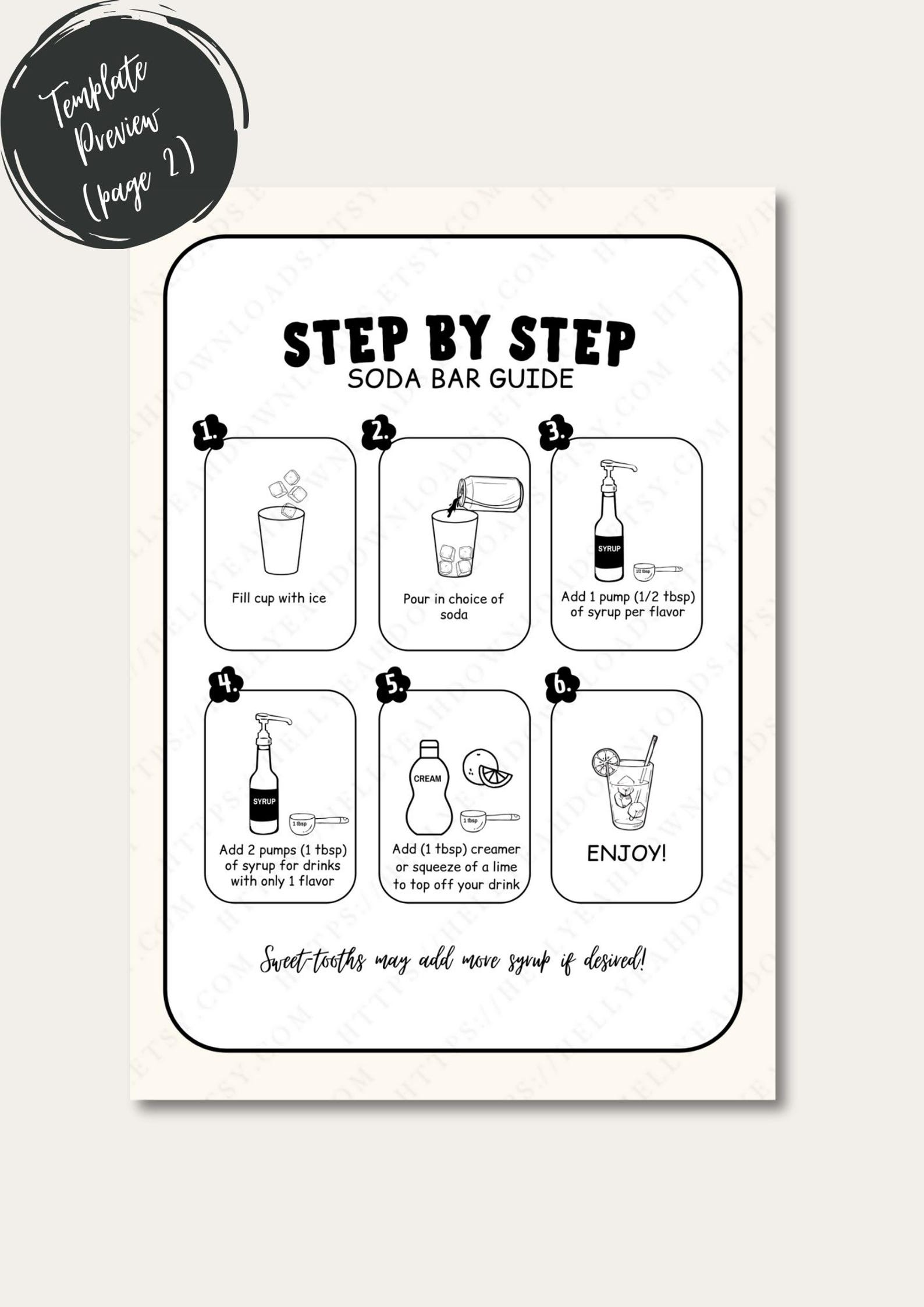 BABY BOY Soda Bar Menu Template, Baby-themed Drink Bar, Customizable ...