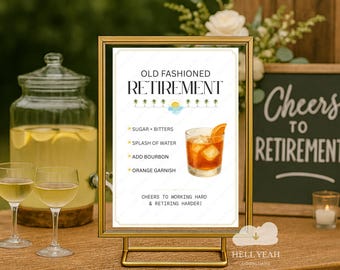 Sippin’ Into Retirement Mimosa, Signature Drink Menu, Editable Cocktail ...