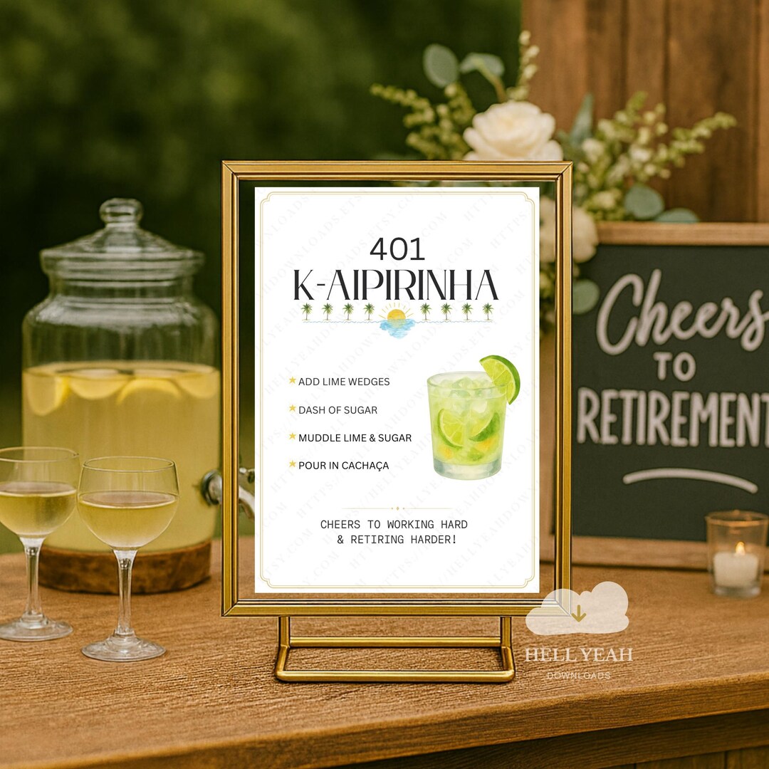 401 K-aipirinha, Signature Drink Menu, Editable DIY Cocktail Menu ...