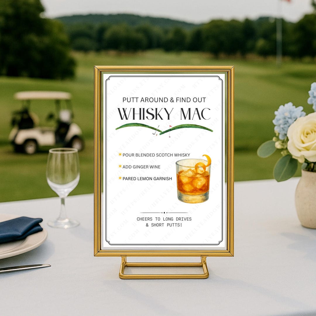 Putt Around & Find Out Whisky Mac Bar Menu, Printable Golf Bar Sign ...
