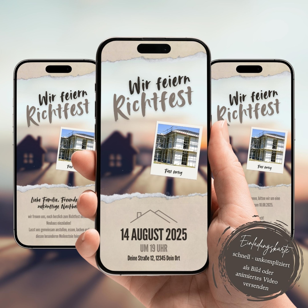 Digital Invitation Card for the Topping-out Ceremony | Invitation to ...