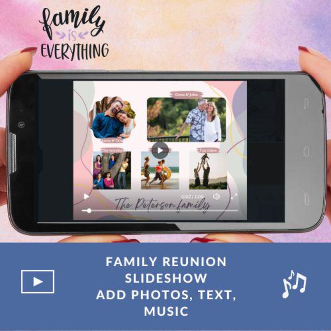 Family Reunion Slideshow Video With Music, Animated Photo Album - NO ...