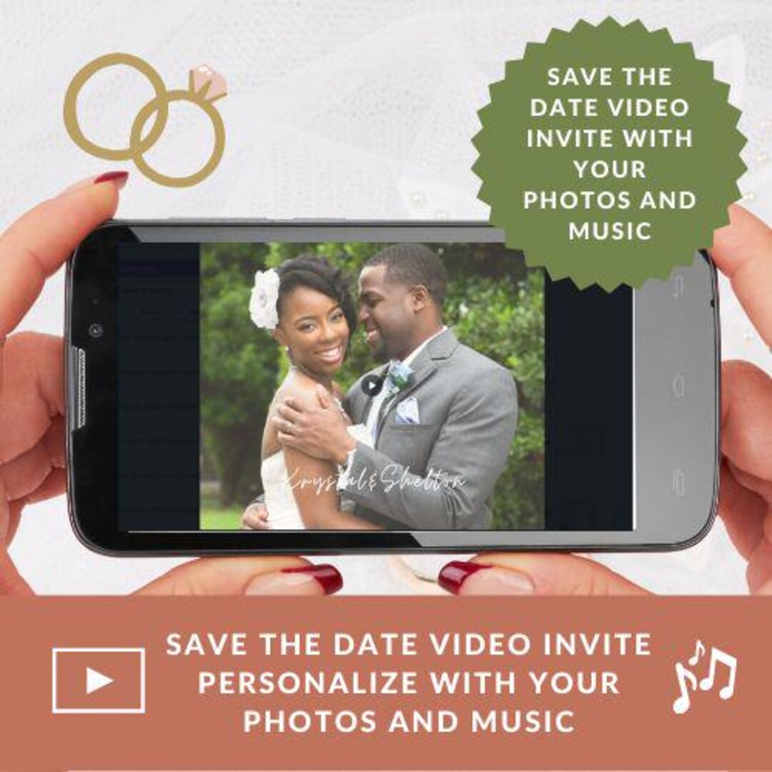 Elegant Animated Wedding Save the Date Video Invitation (digital) - Etsy