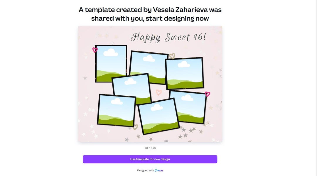 Sweet 16 Slideshow Canva Template: Animated Transitions & Music ...