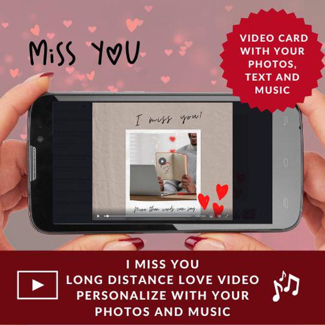 Long Distance Love Video Card • I Miss You Video Message • Digital Love ...