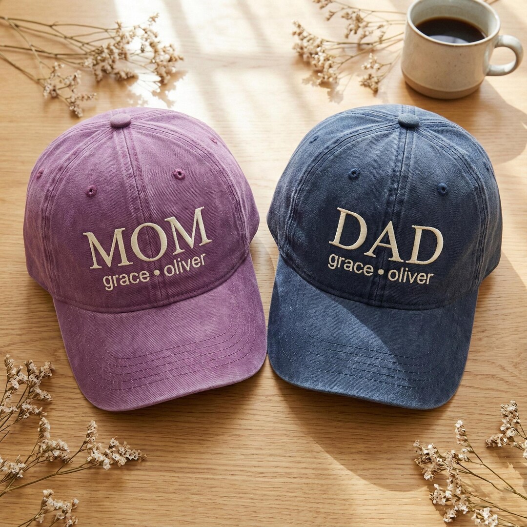 Personalized Dad Embroidered Hat, Custom Grandpa Hat With Kids Names ...