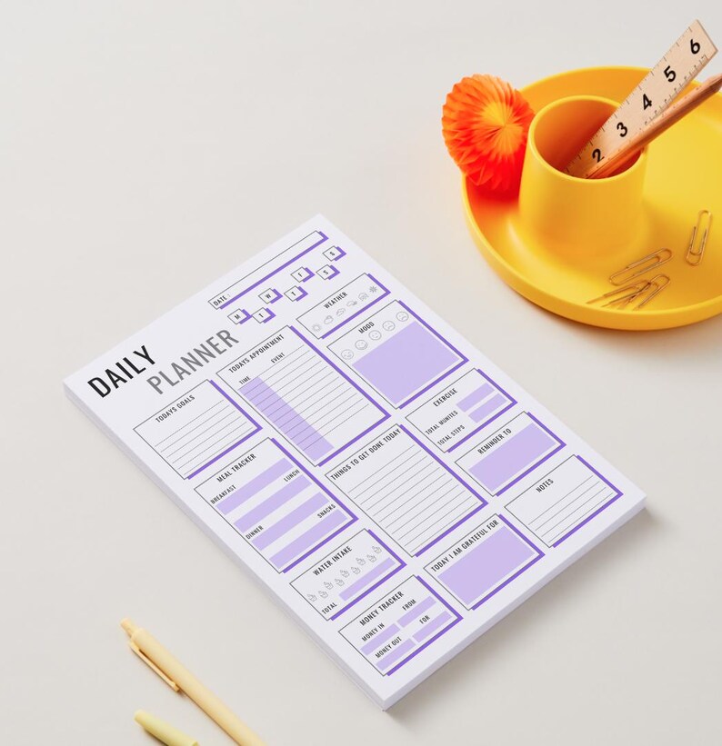 Daily Planner Purple - Etsy