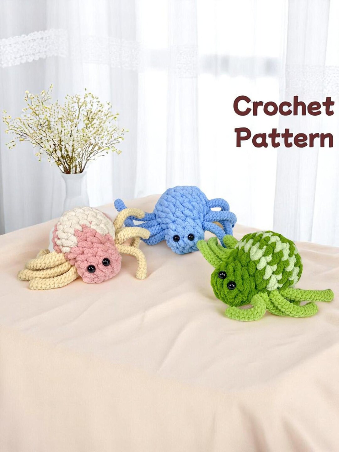 Spider Crochet Pattern Bundle 3 in 1, Amigurumi Spider Pattern, Cute ...
