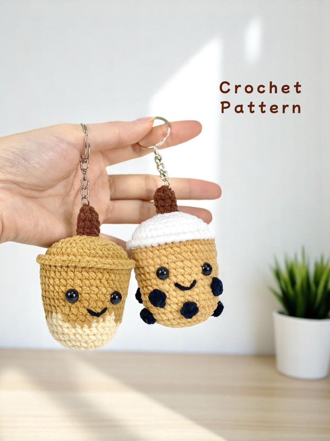 No Sew Drink Crochet Pattern Set, No Sew Coffee and Boba Crochet ...