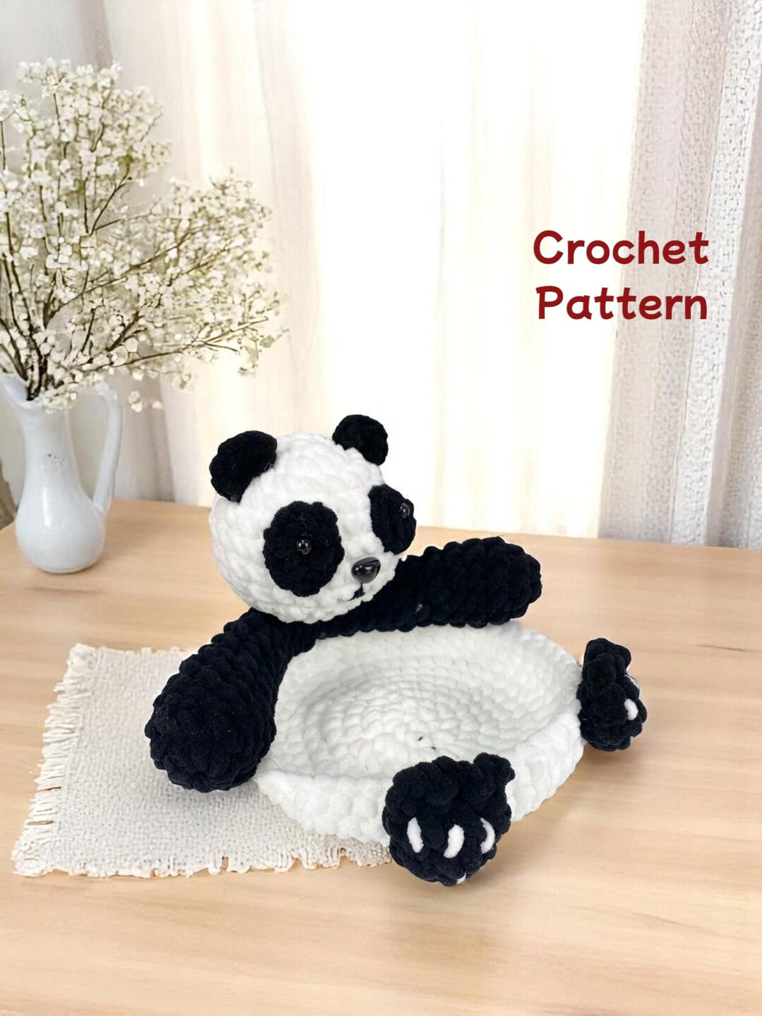 Panda Basket Crochet Pattern: Amigurumi Animal Organizer (PDF) - Etsy