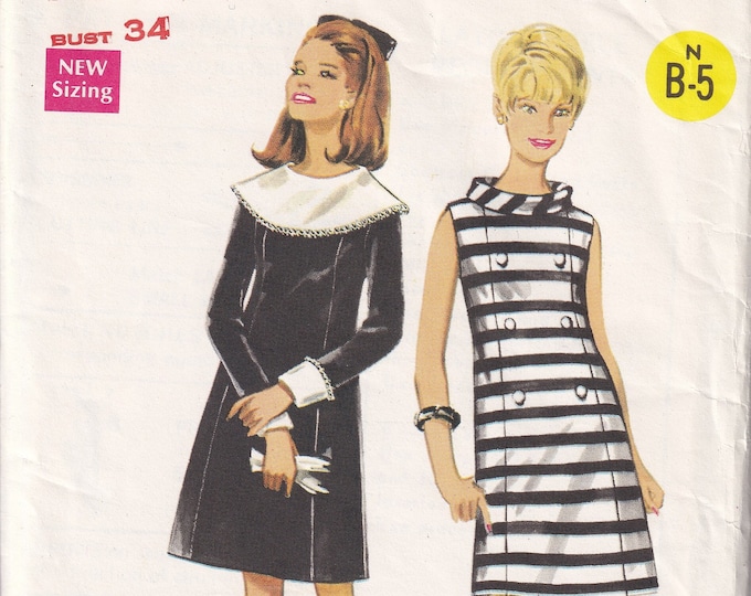 Vintage 1958 Simplicity 2407 Sewing Pattern Juniors' Misses' Dress With ...