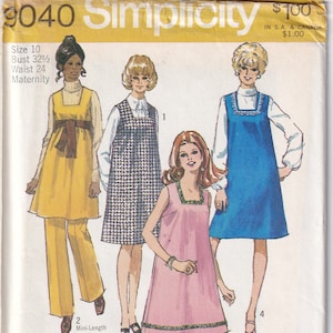 Vintage 1970 Simplicity 9040 UNCUT Sewing Pattern Misses' Maternity ...
