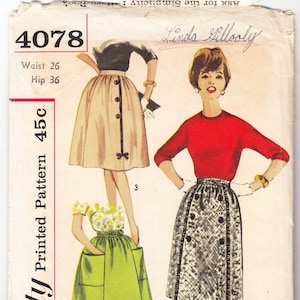 Vintage 1962 Simplicity 4078 Sewing Pattern Misses' Skirt Size 26 ...