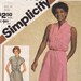 Vintage 1981 Simplicity 9905 Sewing Pattern Misses' Pullover Dress Size ...