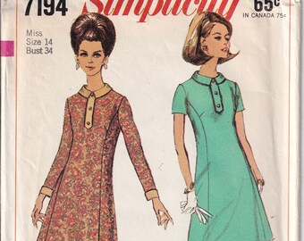 Vintage 1969 Mccall's 9719 Sewing Pattern Misses', Junior's Dress in ...